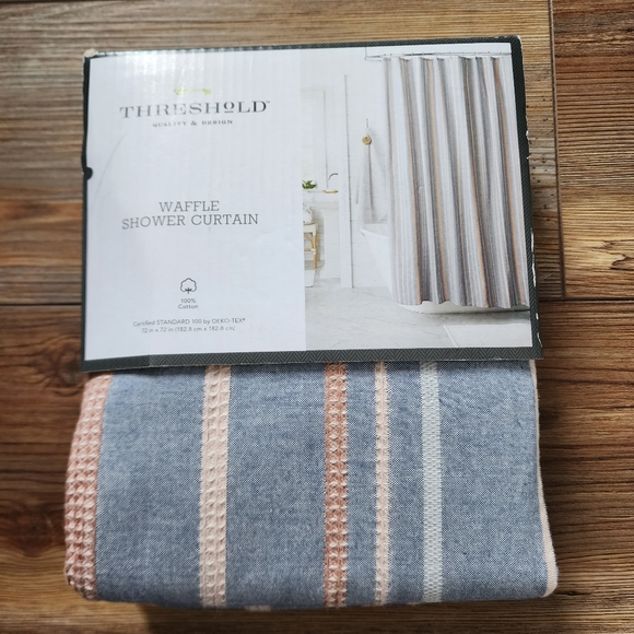 Threshold | Bath | New Threshold Waffle Shower Curtain 0 Cotton Light ...